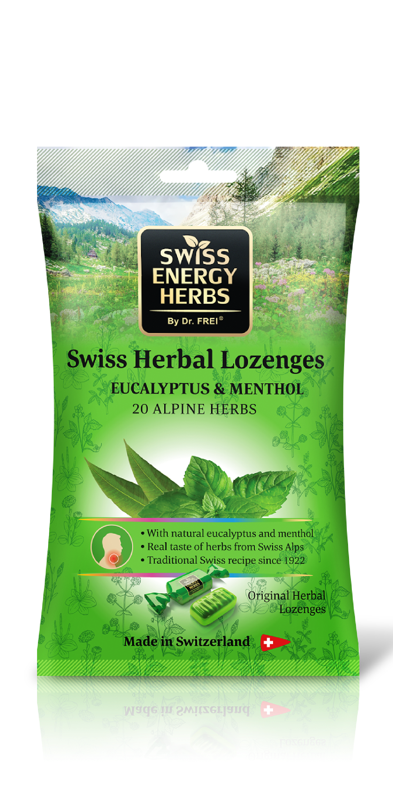 Swiss Energy, Eucalyptus and menthol, 20 Alpine herbs, lozenges agains ...